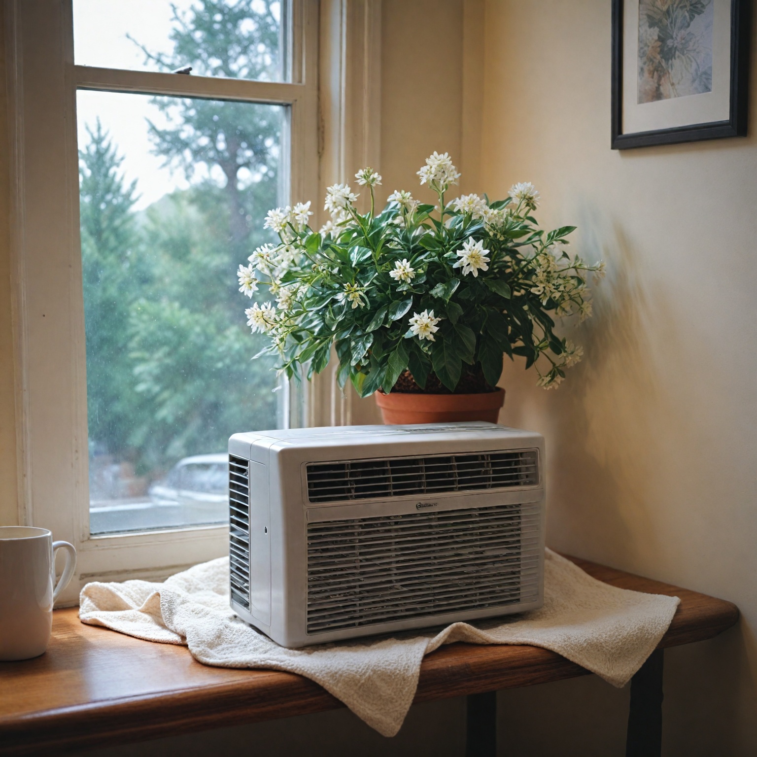Cover Air Conditioner During Winter Wallpaper For Android
